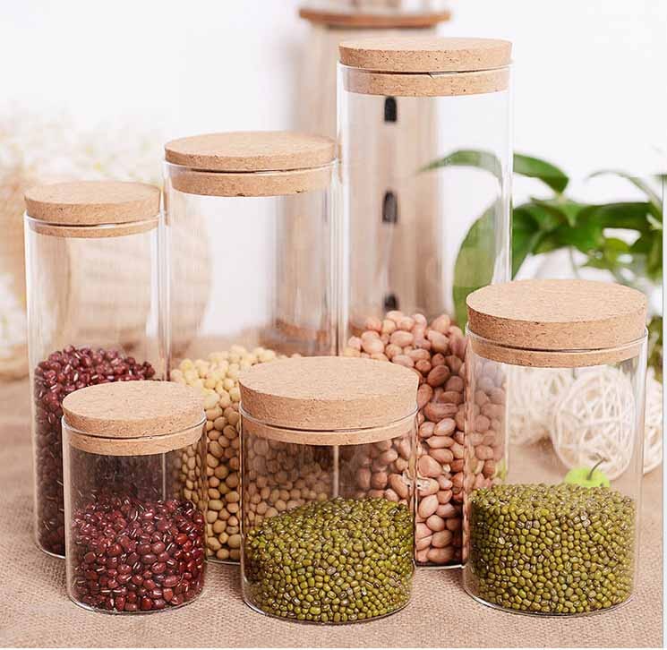 Cork Top Glass Jars,food grade glass